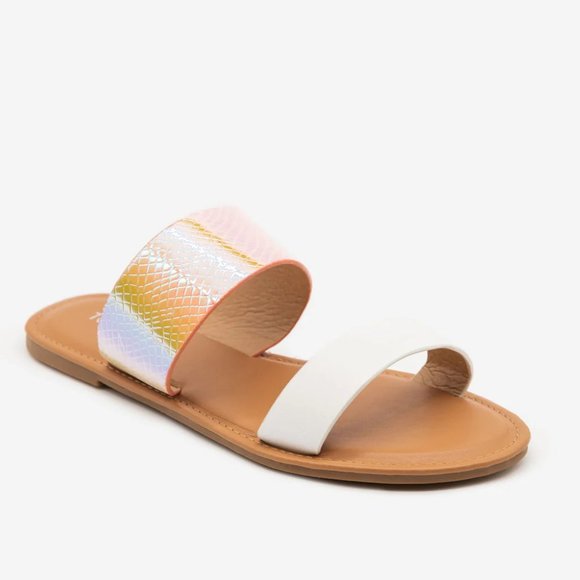 TOP Moda | Shoes | Top Moda Women Iridescent Rainbow Snake Double Band ...
